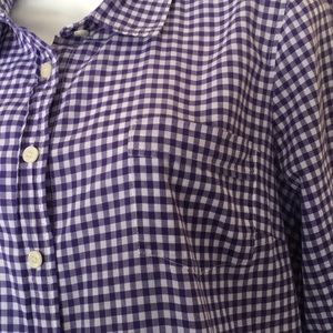 J. Crew | Tops | J Crew Purple Checked Button Up Shirt | Poshmark